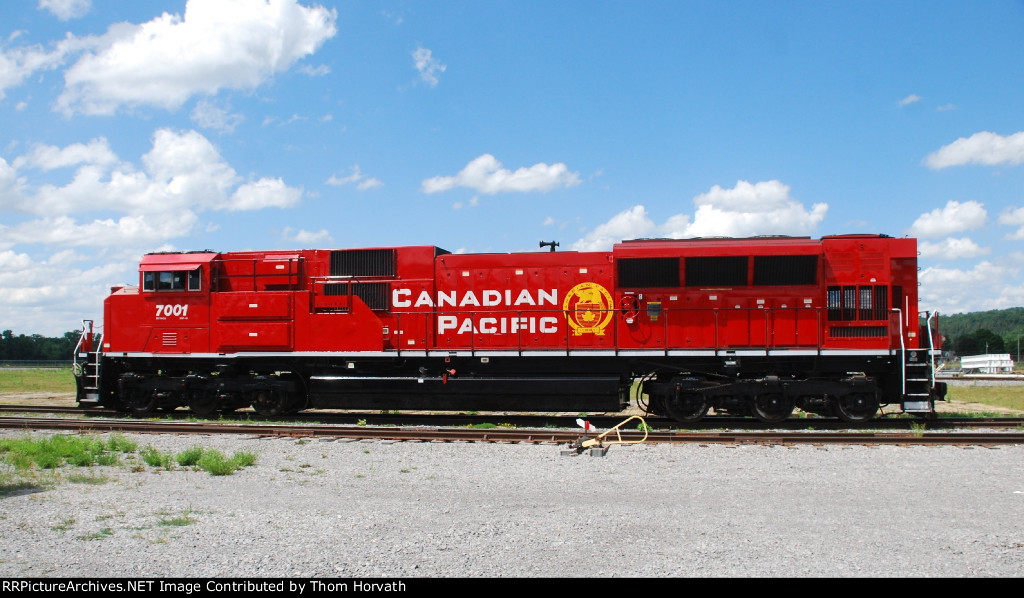 CP 7001 was at American Motive Power for warranty truck modifications to improve ride quality.